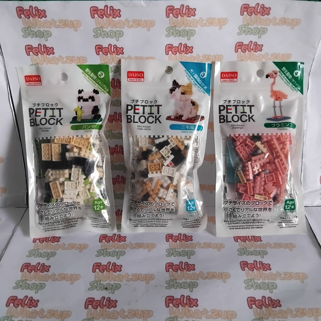 Jual Daiso Petit Blocks Lego Panda, Flaminggo, Cat Mainan Anak | Shopee ...