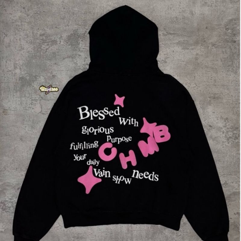 Jual SWEATER HOODIE BOXY OVERSIZE BLACK BLESSED • CHMB • HOODIE DISTRO ...