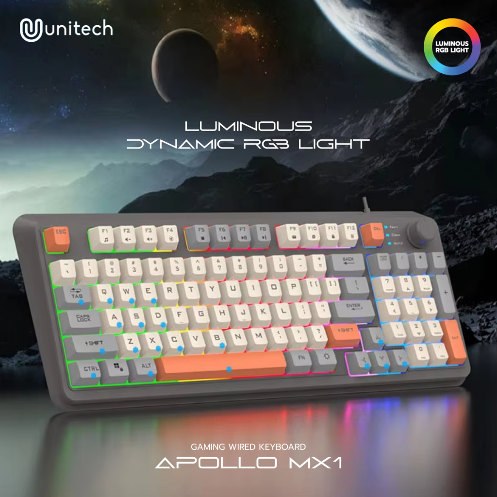 Jual Keyboard Gaming Unitech APOLLO MX1 Membrane Silent Mode Gaming ...