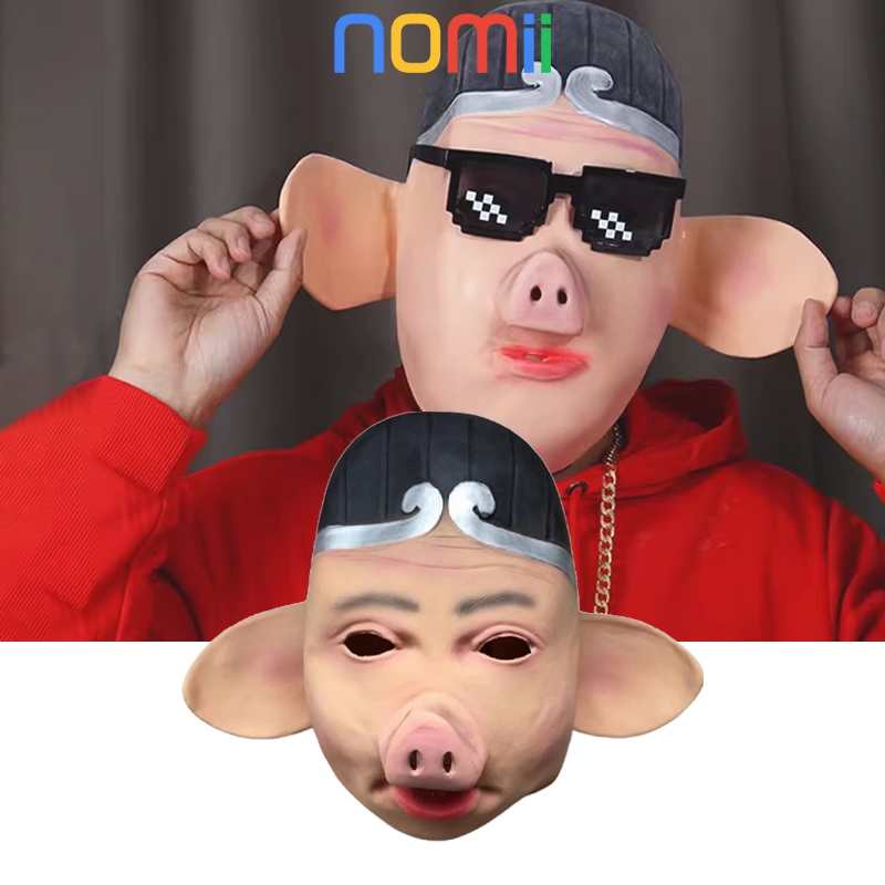 Jual Topeng Babi Patkai Sungukong Pig Mask Fullhead Latex Halloween ...