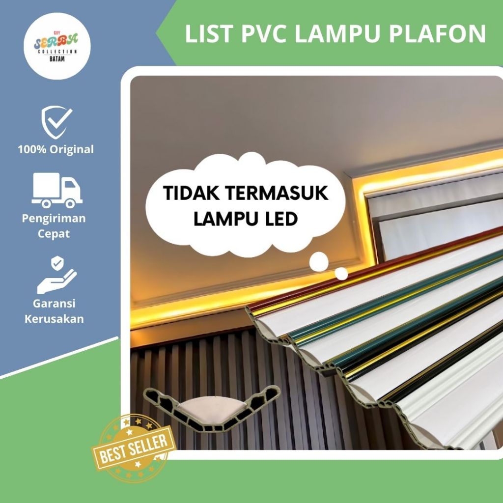 Jual List Lampu Plafon PVC / List Gold / List Lampu LED Termurah ...