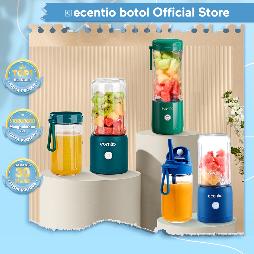 Jual 【SNI】ecentio Blender Portable Mini Juice kaca Blender 10/8/6 Pisau Juicer Portable Usb ...