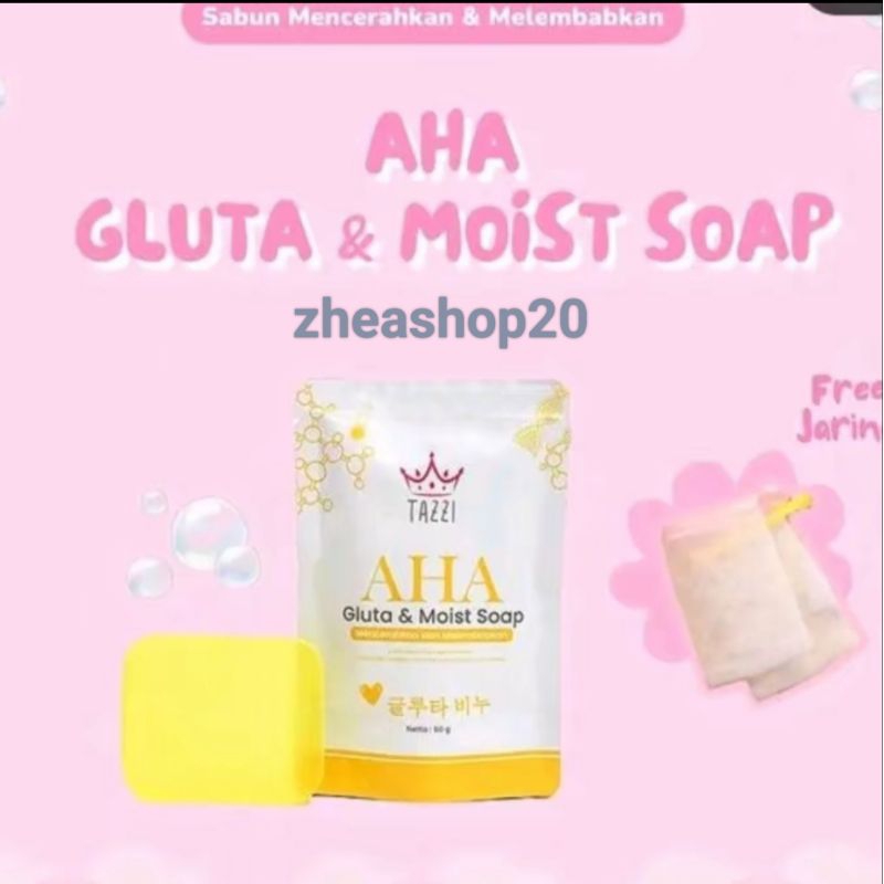 Jual (free jaring) Sabun Aha Gluta & Moist Soup Tazzi (kuning) | Shopee ...