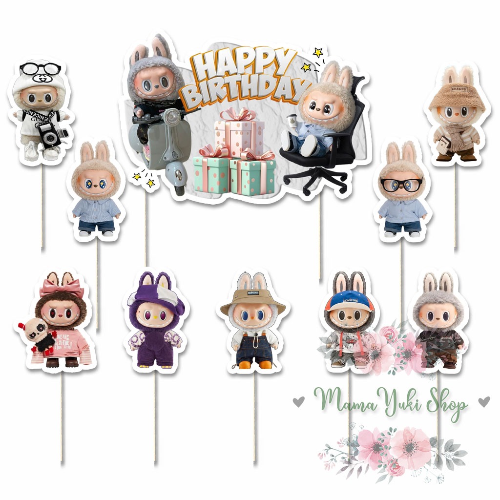 Jual Topper Cake Hiasan Kue Ulang Tahun Anak motif LABUBU NEW THE ...