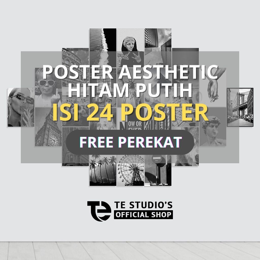 Jual Poster Dinding Hitam Putih Monokrom Vintage Isi 24 Pcs Pajangan ...