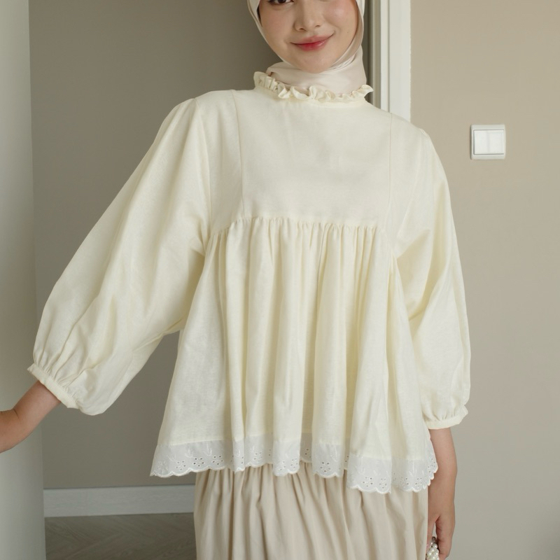Jual LEVIORA | Baby Doll Linen (Blouse / Atasan Renda Katun) | Shopee ...