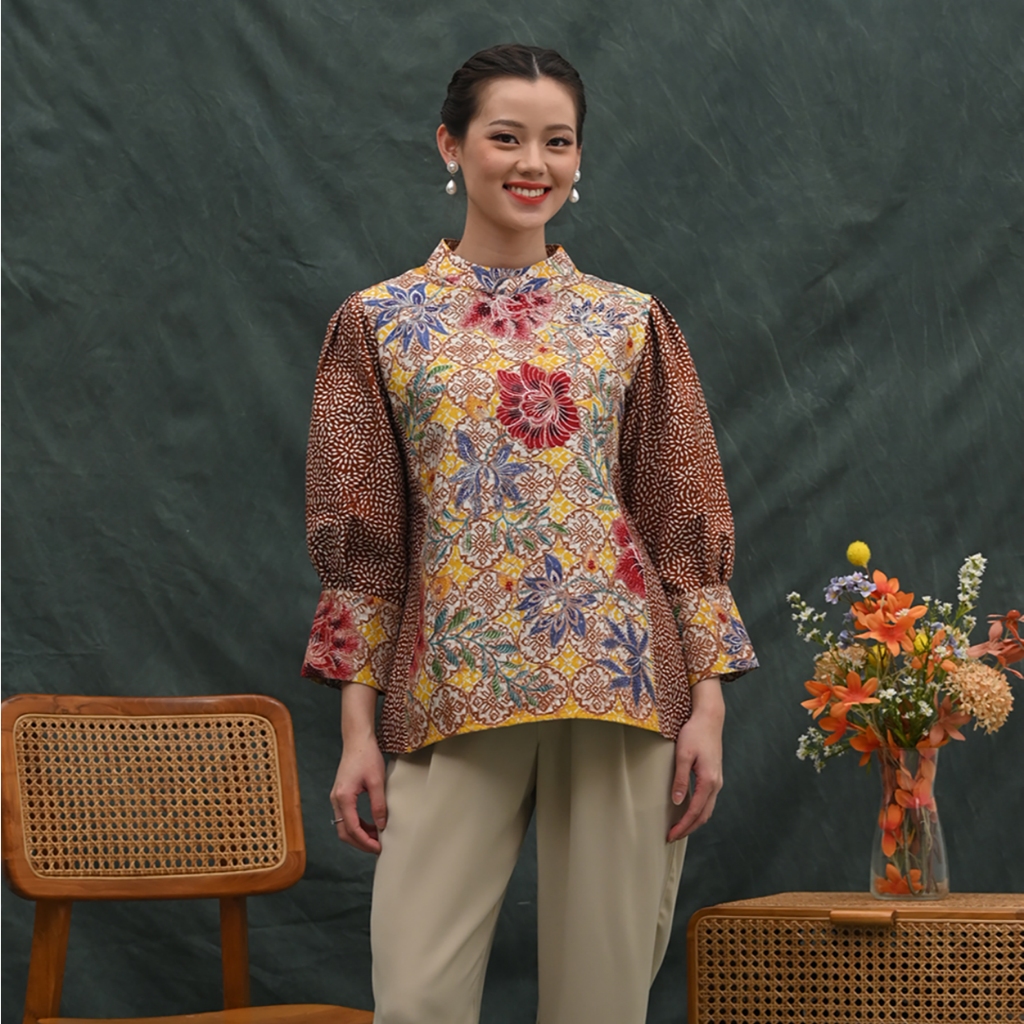 Jual NONA RARA - Starry Encim T3343, Baju kerja blouse batik wanita ...