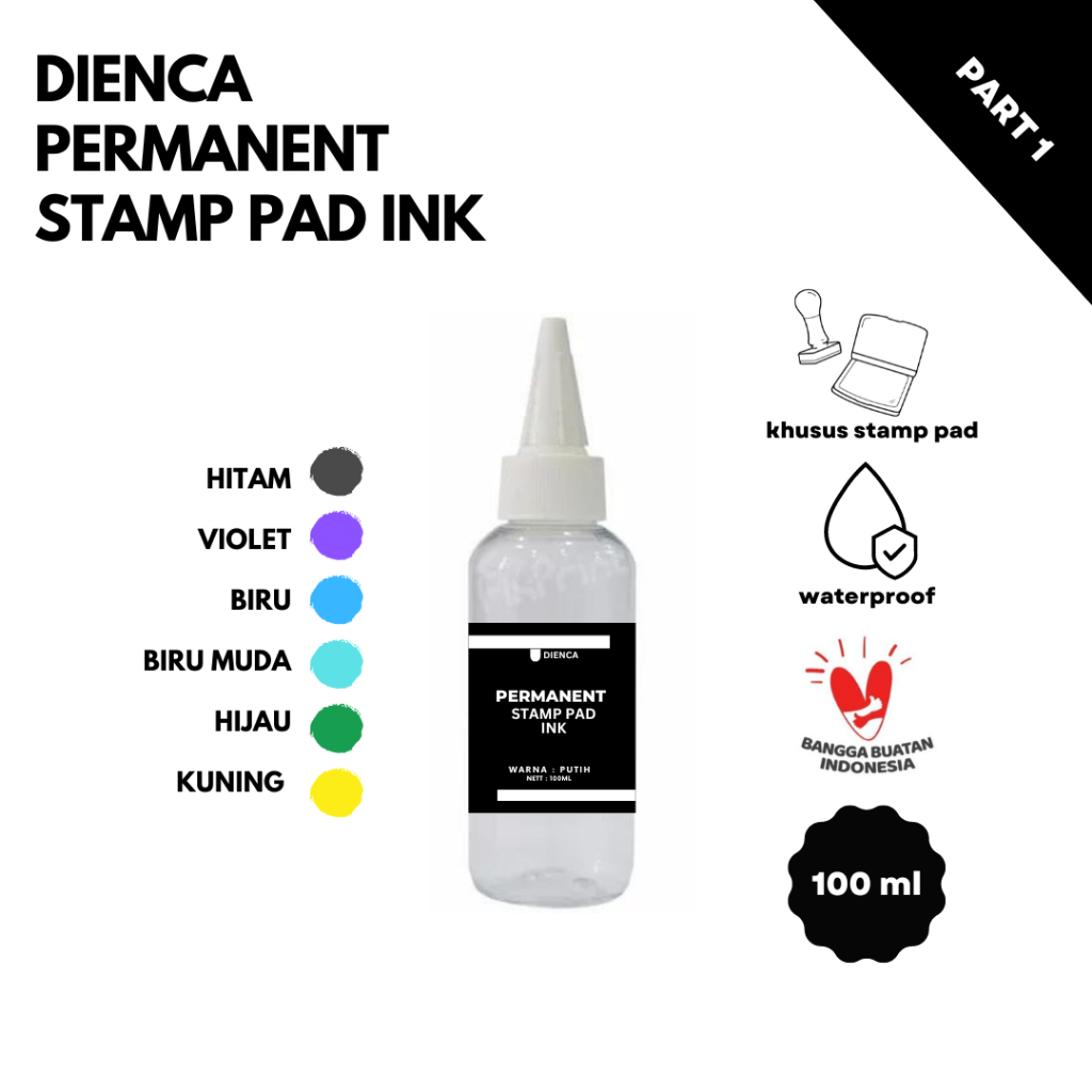 Jual Dienca Permanent Stamp Pad Ink 100ml PART 1 | Shopee Indonesia
