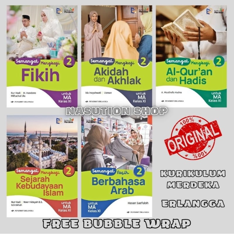 Jual Buku Kelas 2 / XI 11 MA Erlangga Kurikulum Merdeka Madrasah Aliyah - Bahasa Arab Akidah ...