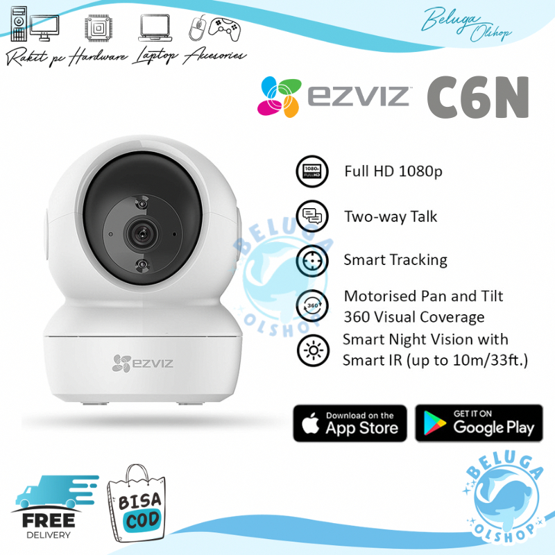 Jual EZVIZ C6N 2MP SMART WIFI PAN TILT IP CAMERA CCTV INDOOR 1080P ...