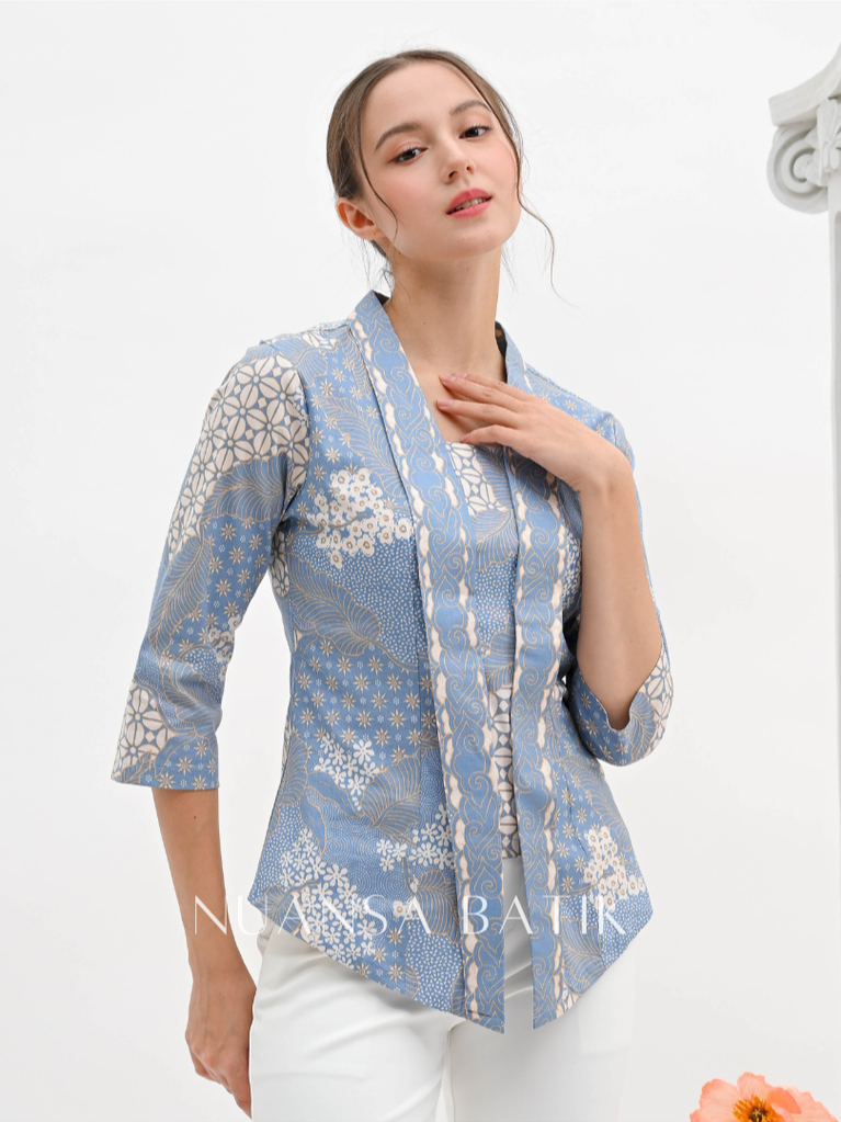 Jual Nuansa Batik Blouse Batik Model Kutu Baru Lengan 7/8 Bahan Katun ...