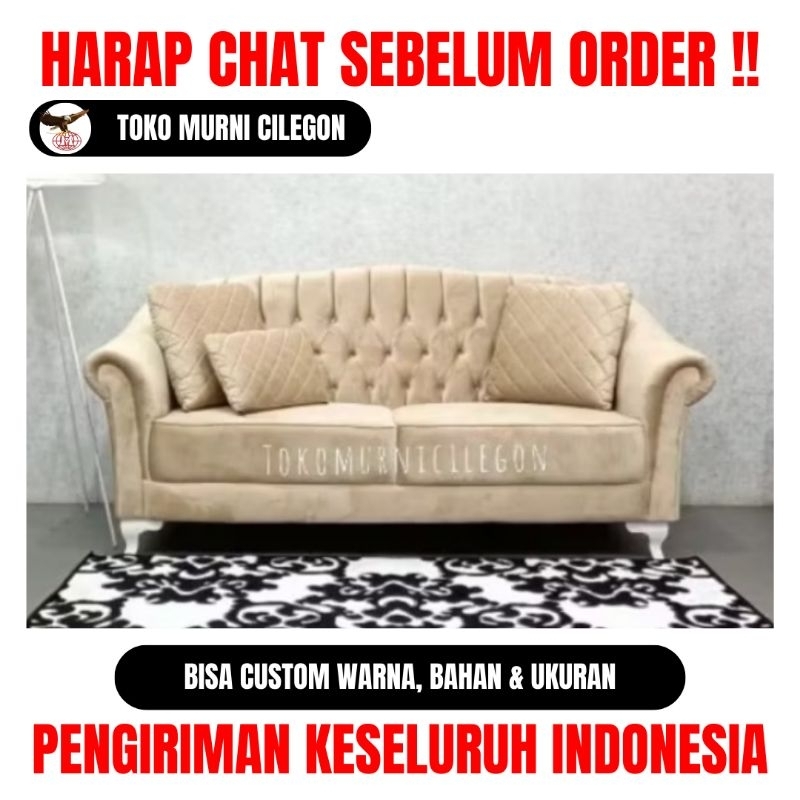 Jual Sofa Felicia Cream (free ongkir cilegon serang) | Shopee Indonesia