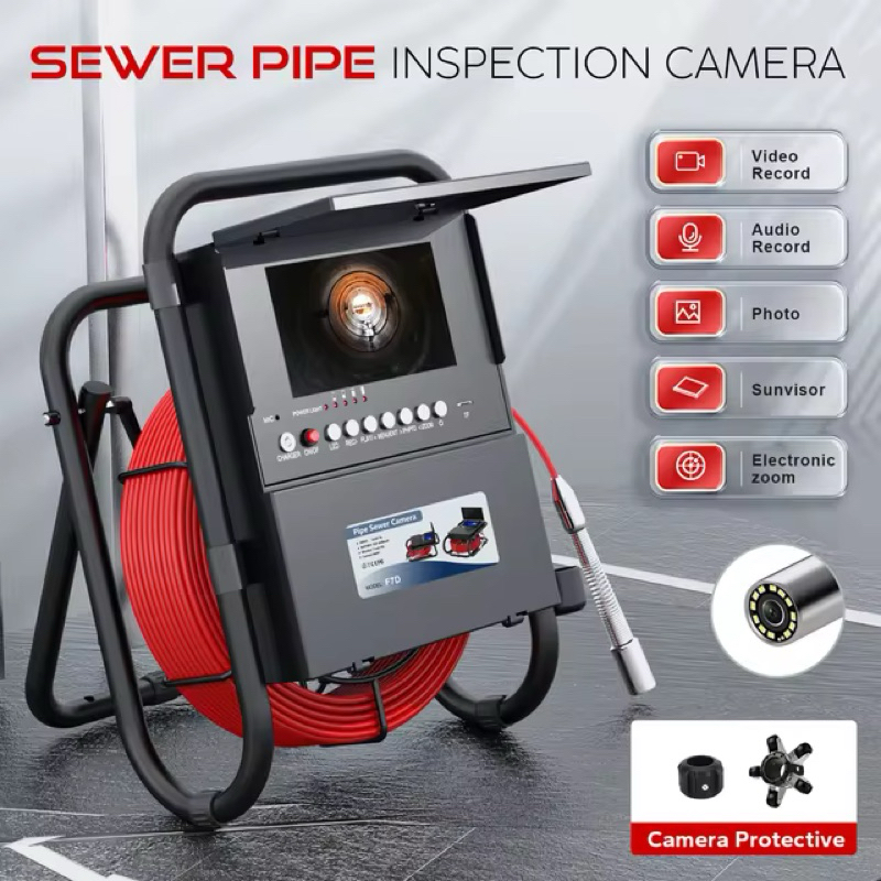 Jual 7'' Sewer Endoscope Camera with DVR,23MM Pipe Inspection Camera HD ...