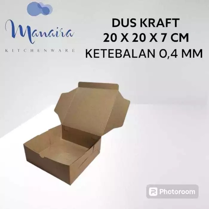 Jual Kotak Dus KRAFT COKLAT 20X20/ DUS GS Nasi Rames Kue ( ECERAN ...