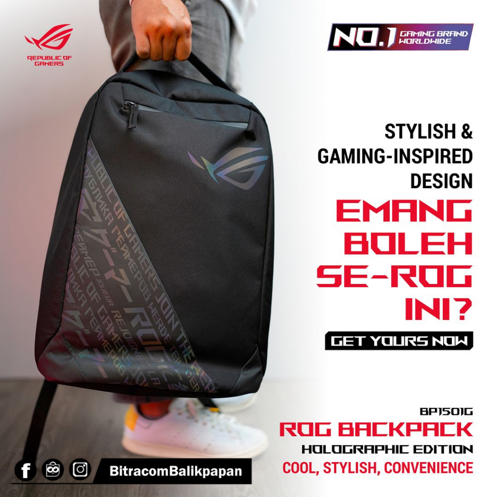 Jual Tas Gaming ROG-Gear - BP1501G Holographic - Gaming Backpack | Shopee Indonesia