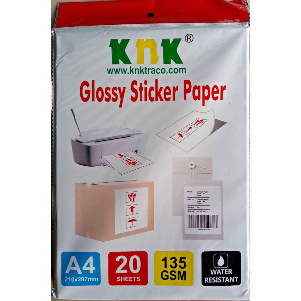 Jual GLOSSY STICKER PAPER / KERTAS STICKER A4 135GSM | Shopee Indonesia