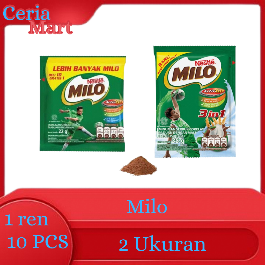 Jual MILO SACHET 1 RENCENG ISI 10 PCS KEMASAN BESAR DAN KECIL | Shopee ...