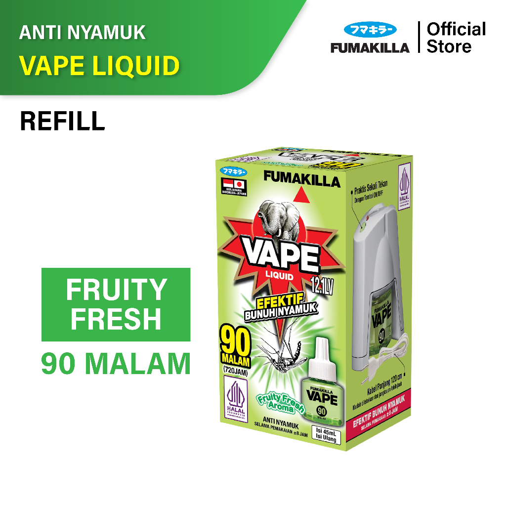 Jual Fumakilla Vape Refill 90 Malam Obat Nyamuk Fruity Fresh 45ml ...