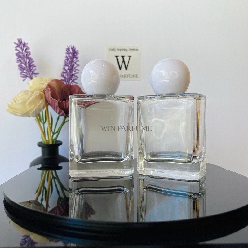 Jual Botol Parfum Kotak Mewah 50ml Semi Press Tutup Bola Putih Ring ...