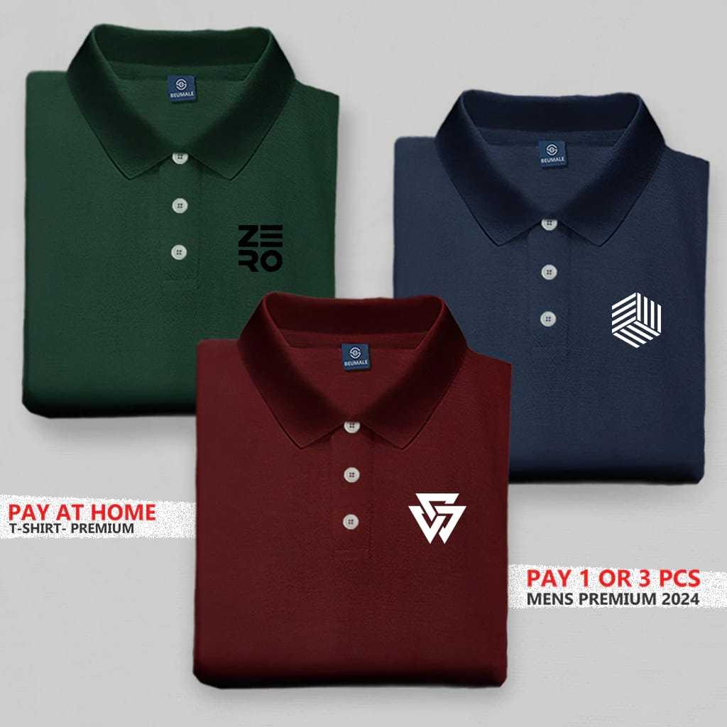 Jual Recommended Buy 1 Get 3 Pcs - Kerah Polos Polo Strip Artice Kaos ...