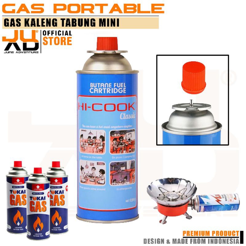 Jual gas portable hi-cook gas kaleng tabung mini cocok untuk kompor ...