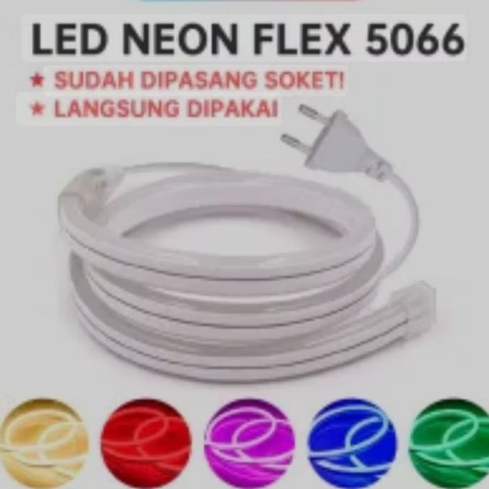 Jual Paket Lampu NEON FLEX SELANG 220V 11 Meter - 20 Meter + Socket ...