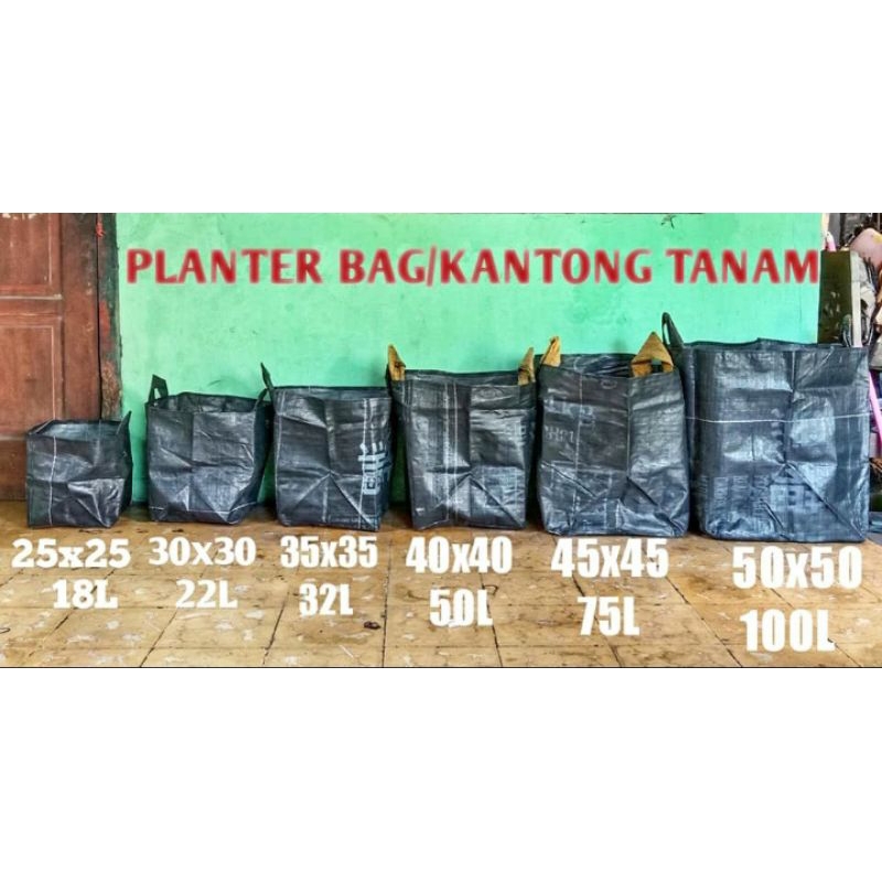 Jual Planter Bag Hitam Kapasitas 18L, 22L, 32L, 50L, 75L, 100L Planter Bag Hitam Super Tebal ...