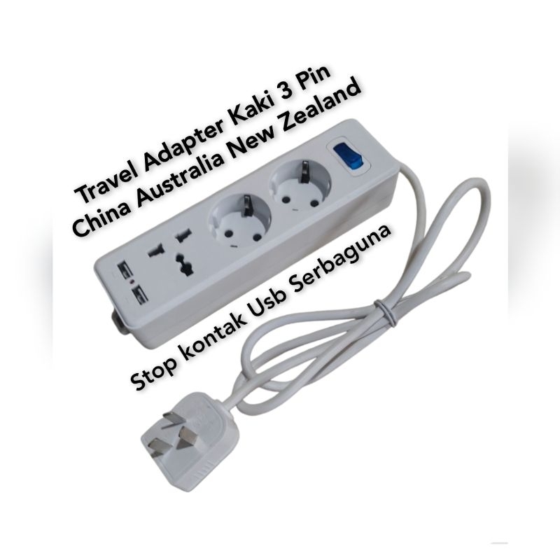 Jual Colokan Listrik Kaki 3 pin Trevel Adaptor China Australia New ...