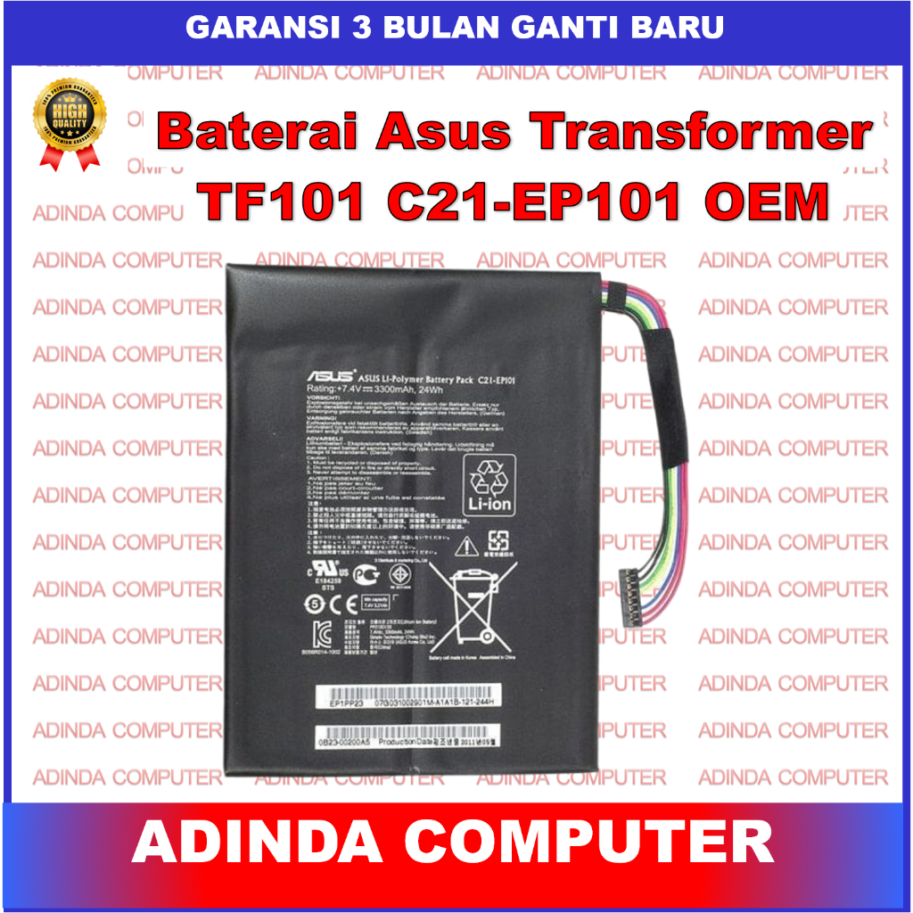 Jual Baterai ASUS Transformer TF101 TR101 C21-EP101 (4 CELL) | Shopee Indonesia