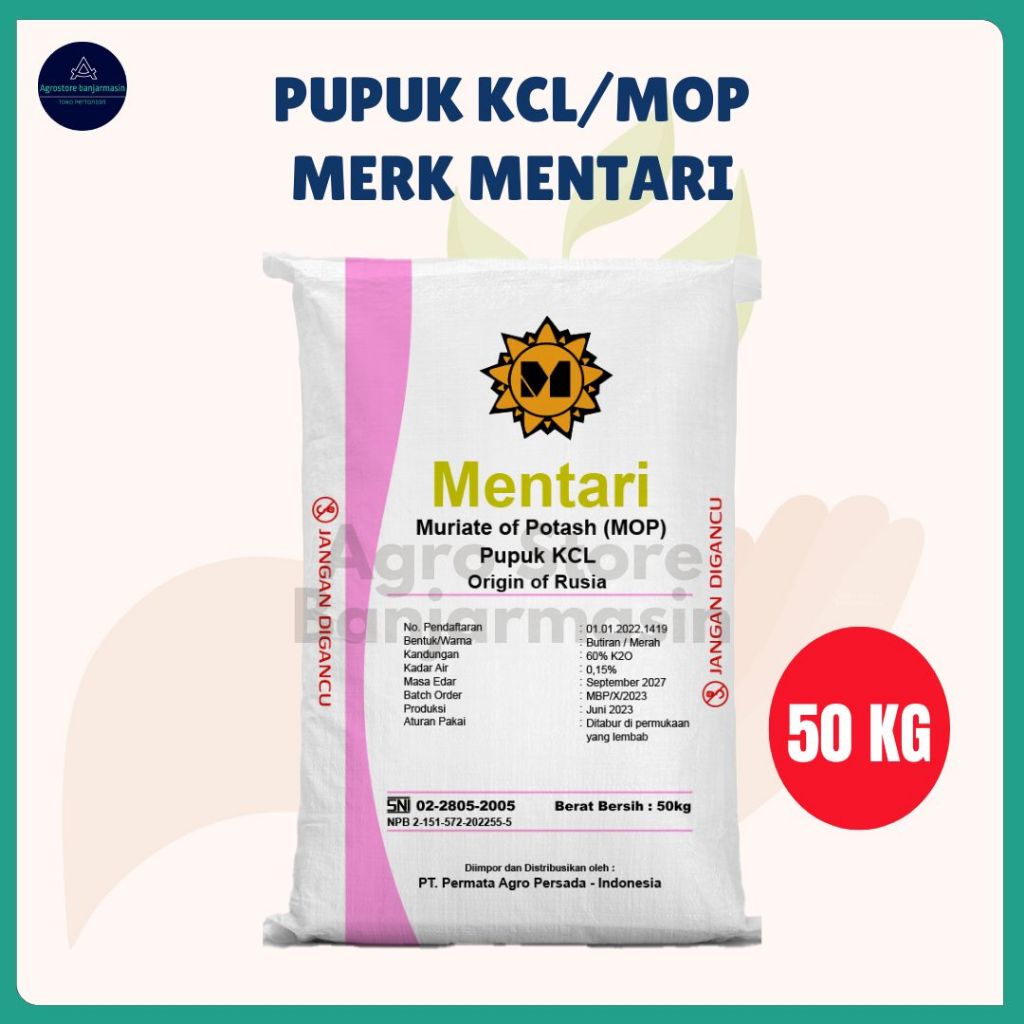 Jual Pupuk KCL/MOP Mentari kemasan 50Kg | Shopee Indonesia