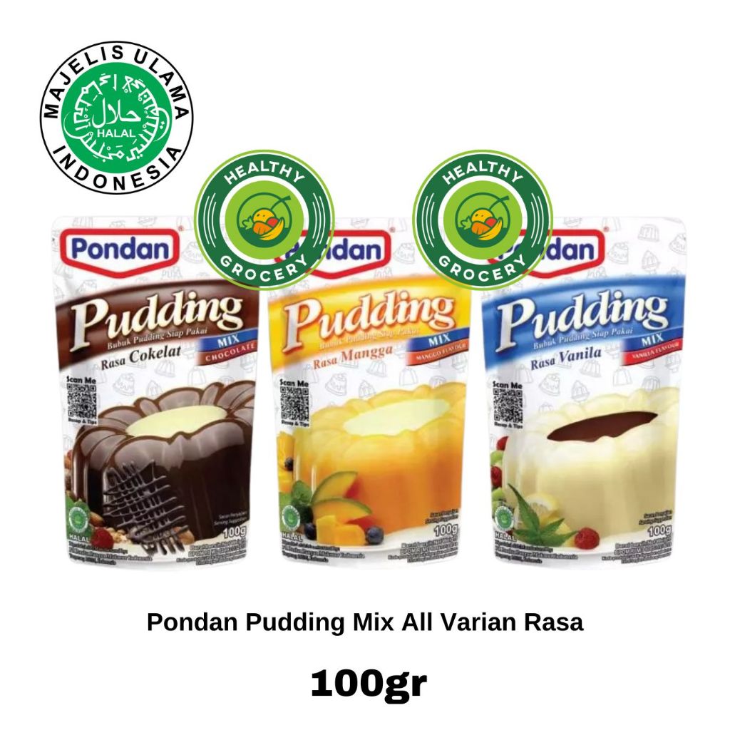 Jual Pondan Pudding Mix Rasa Vanilla / Mngga / Cokelat 100gr / Pudding ...
