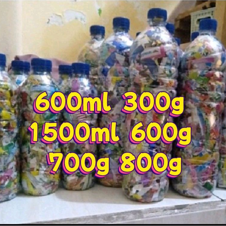 Jual Ecobrick botol Aqua 600 ml 300g 1500ml 600g 700g 800g | Shopee Indonesia