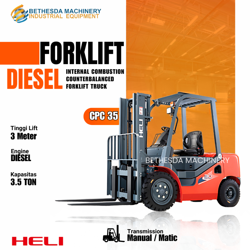 Jual Forklift Diesel 3.5 TON HELI Lifting 3 Meter Mitsubishi | Shopee ...