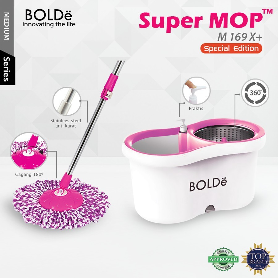 Jual Bolde Super MOP M-169X+ | Spin Mop Pel Lantai | Shopee Indonesia