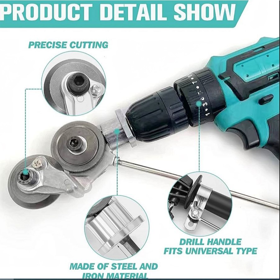 Jual Adaptor Bor Pemotong Seng - Alat Adapter Drill Plate Cutter Alat Potong Gunting Plat Besi ...