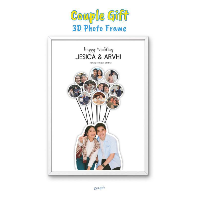 Jual Couple Gift V.1 Gya.Gift KADO ULANG TAHUN | KADO WEDDING 3D Frame ...