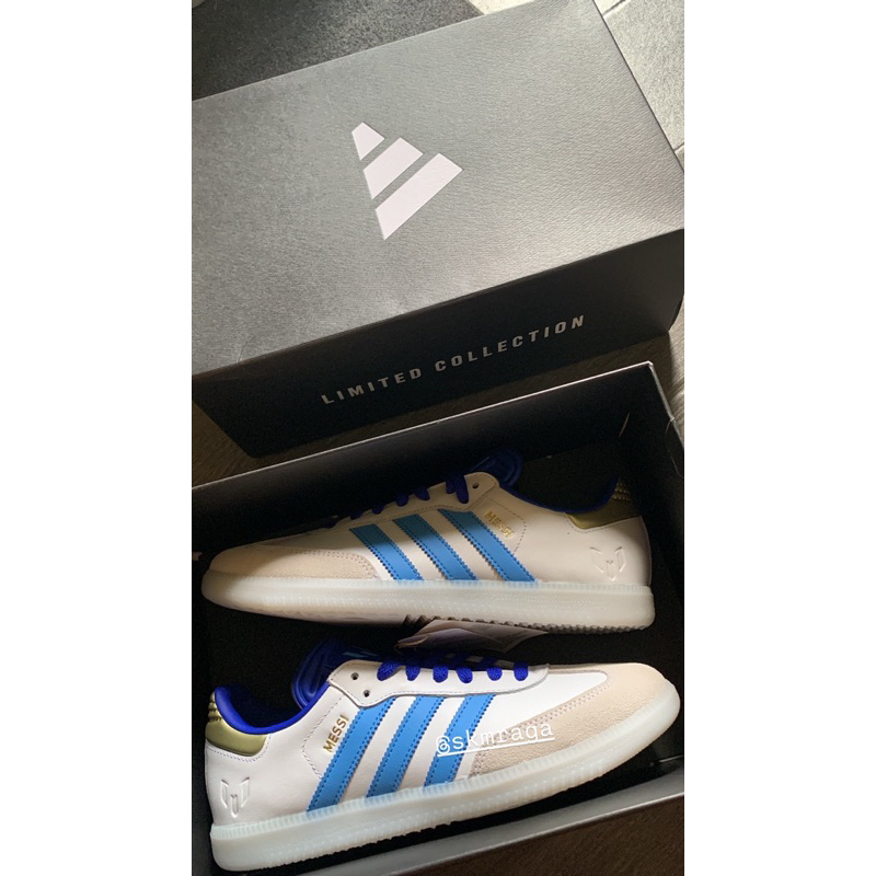 Jual ADIDAS SAMBA OG INDOOR - Messi White/blue (100% Authentic ...
