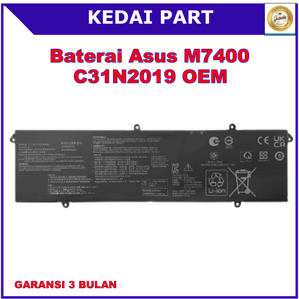 Jual Baterai ASUS PRO 14X M7400 X3400PH Pro 14 OLED K3400PA C31N2019 C31N2024 0B200-04070000 ...
