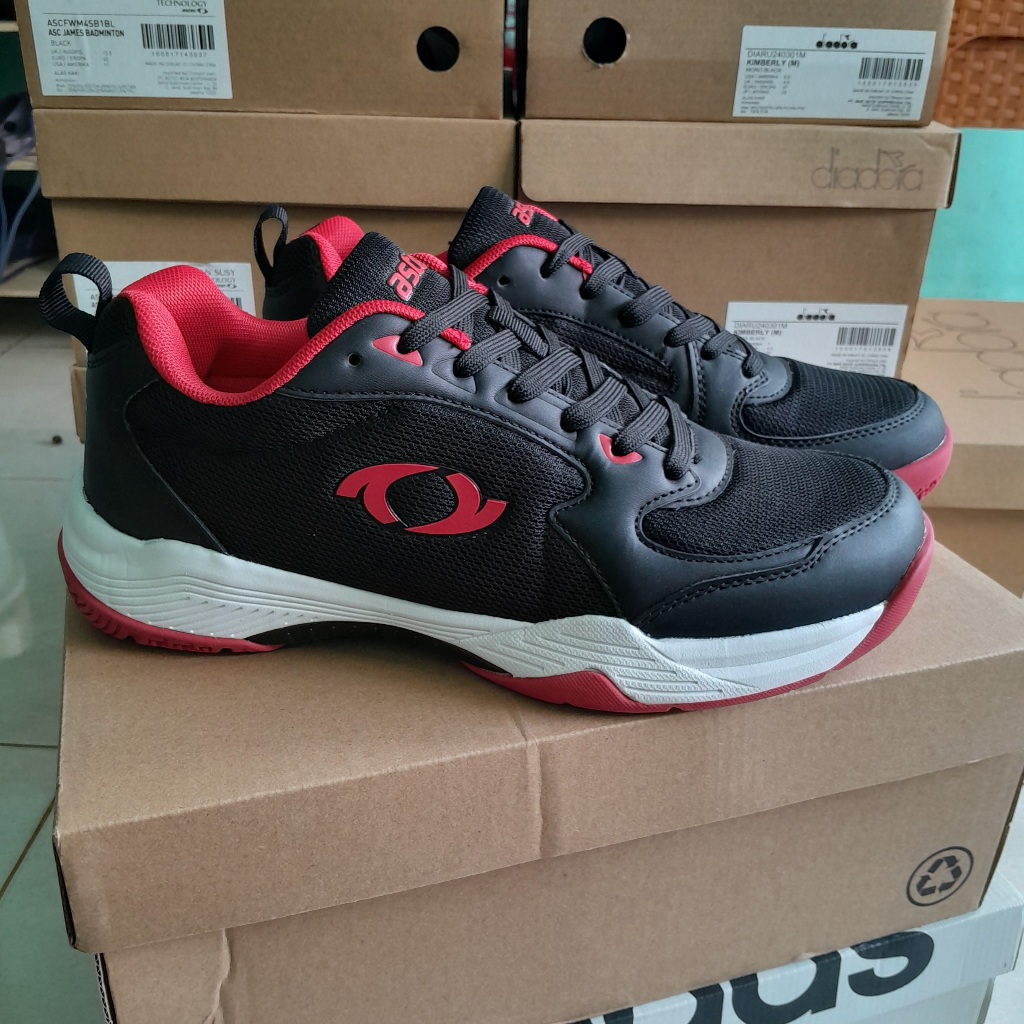 Jual Sepatu Badminton Astec James Black Pria Original | Shopee Indonesia