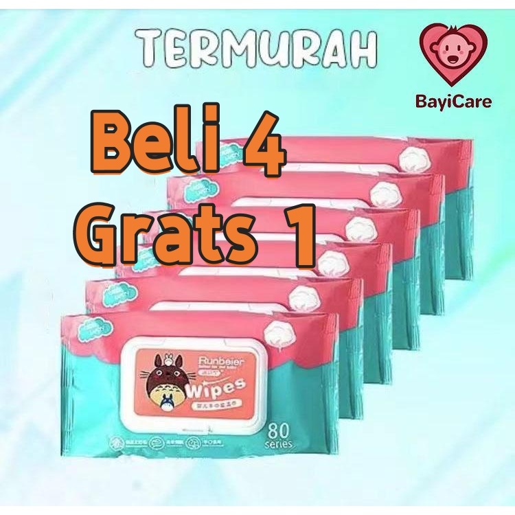 Jual TISU BASAH BAYI ISI 80 s TISSUE BASAH BABY MURAH BABY WIPES WET ...