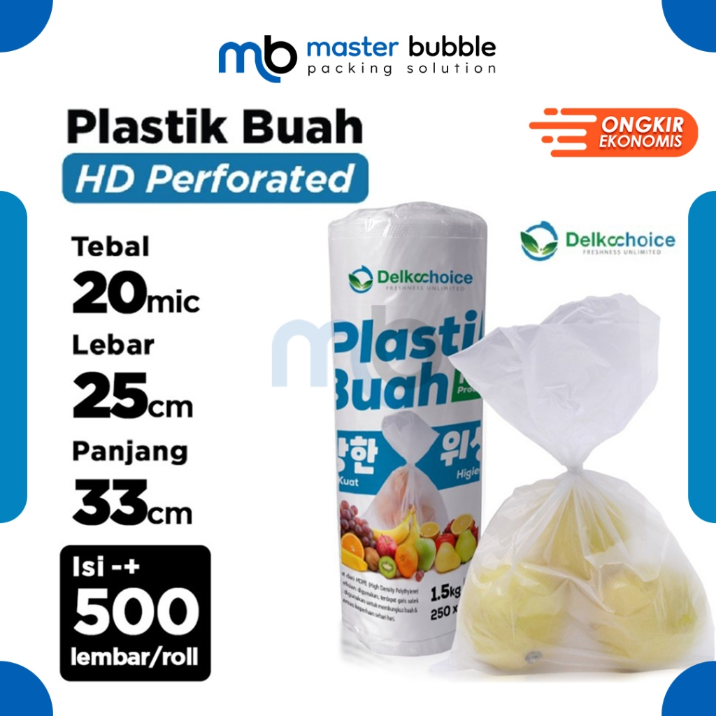 Jual HD Roll Bag 25cm x 33cm Roll Kantong Plastik Buah Sayur Daging ...