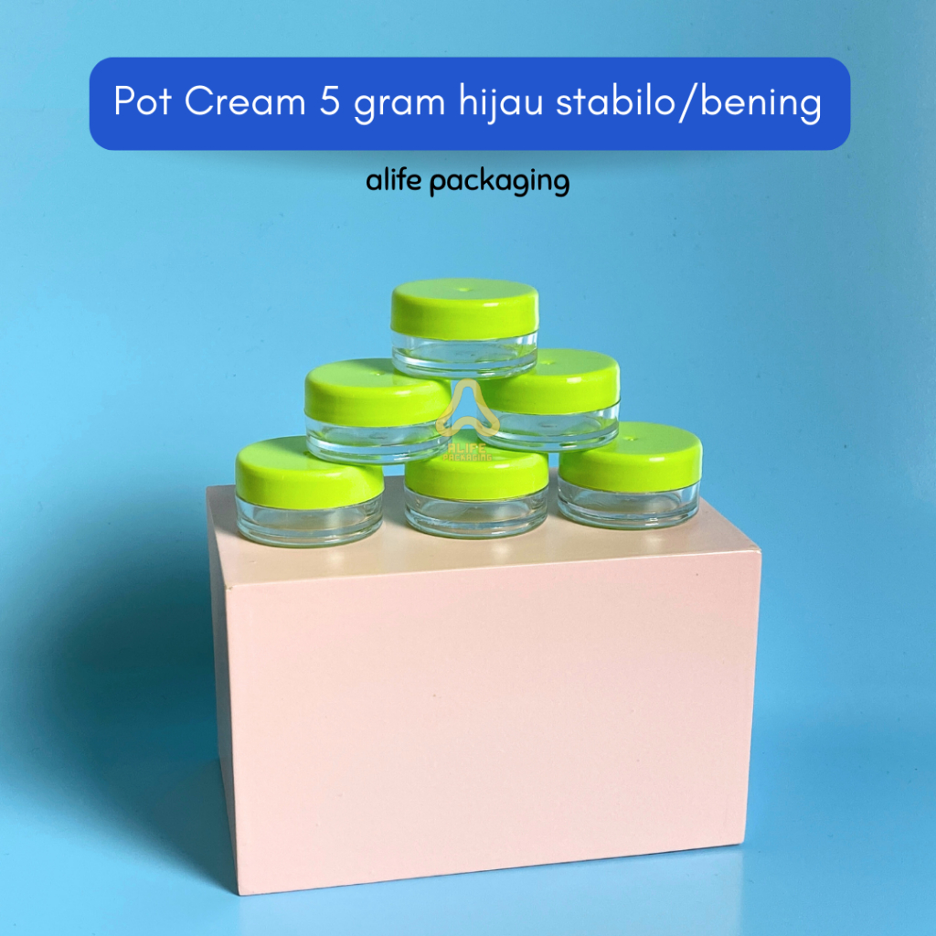 Jual Pot 5 gr | Pot Cream 5 gr - Hijau Stabilo/Bening | Shopee Indonesia