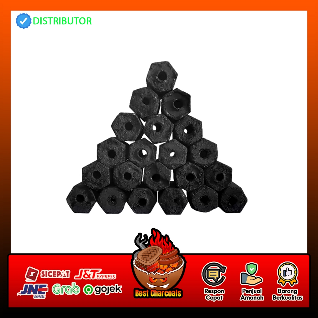 Jual Arang Briket Hexagonal BBQ Premium Food Grade Areng Barbeque ...