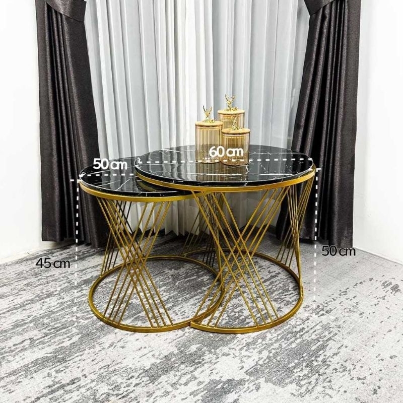 Jual Meja Estetik / Meja Ruang Tamu / Meja Minimalis / Meja Besi Gold ...