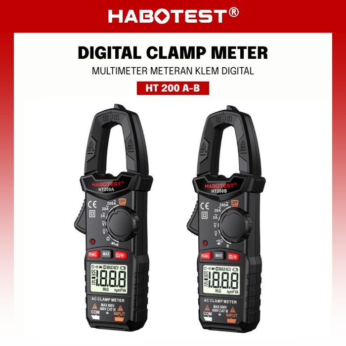 Jual HABOTEST Clamp Meter Mini 600V AC / DC Digital Clamp Meter Tang ...