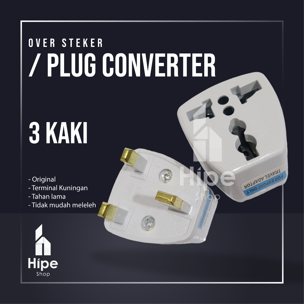 Jual Konverter Colokan Over Steker Travel Adaptor kaki 3 / Untuk umroh ...