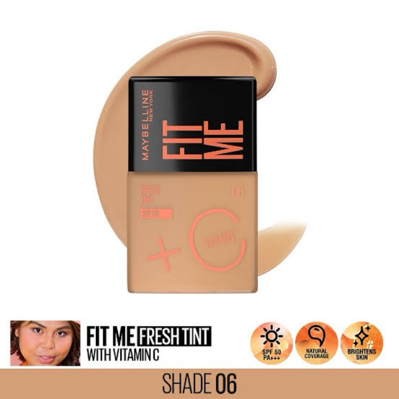 Jual MAYBELLINE FIT ME FRESH TINT SPF50 PA++ SHADE 06 | Shopee Indonesia