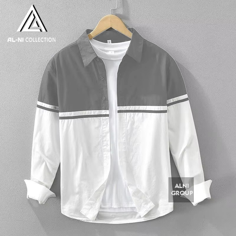 Jual Atasan Lengan Panjang Pria Casual Pakaian Acara Formal Modis ...