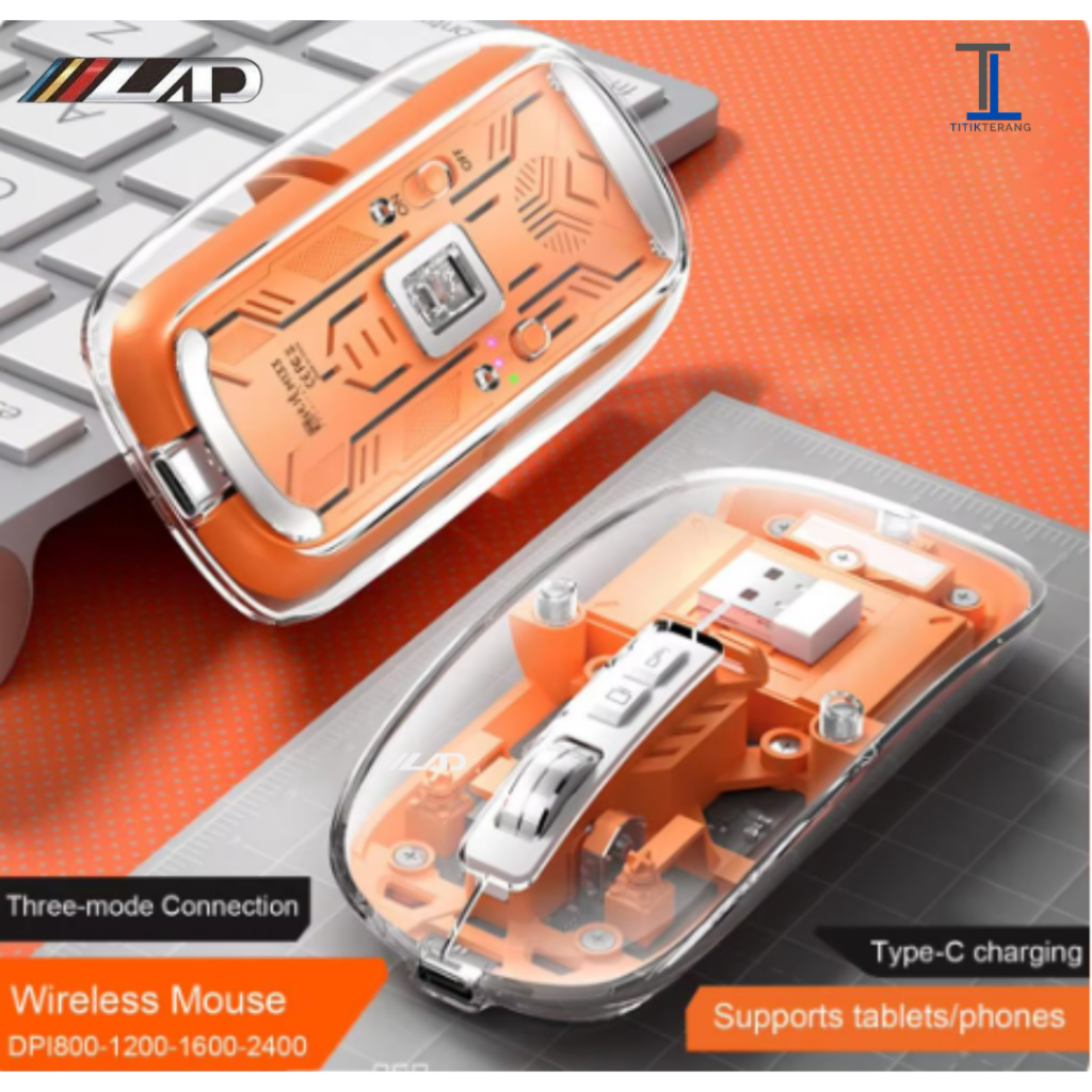 Jual Transparent MOUSE Wireless and Bluetooth Rechargeable Mouse, USB ...