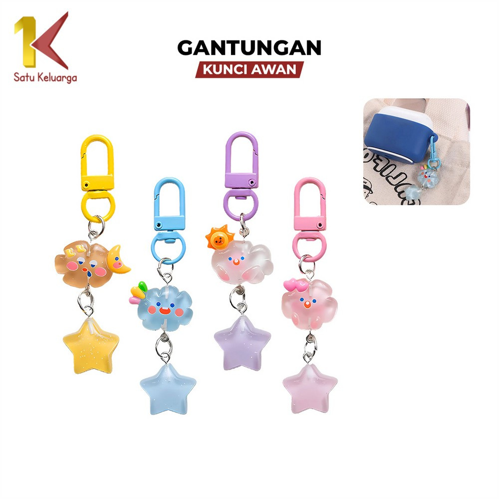 Jual Satu Keluarga Keychain Gantungan Kunci Awan Bintang Kilat C1160 ...